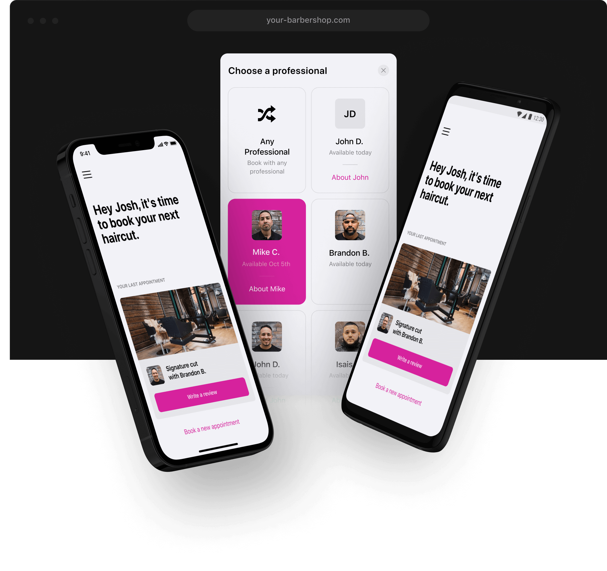 Barber Shop Scheduling App, Salon Appointment Software, Barber Management